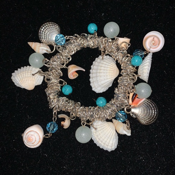 Jewelry | Stretch Silver Plated Shell Charm Bracelet | Poshmark